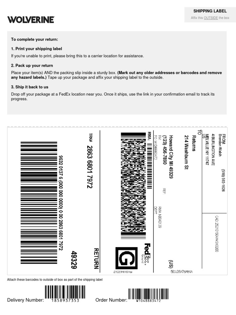 Wolverine Label 286368017972 | PDF