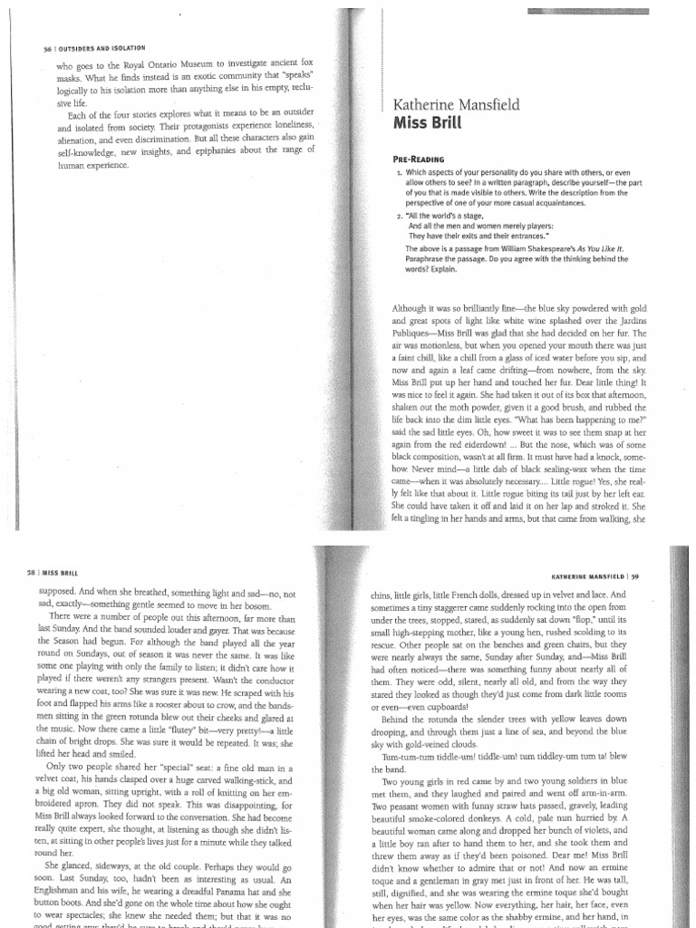 Miss Brill Short Story | PDF