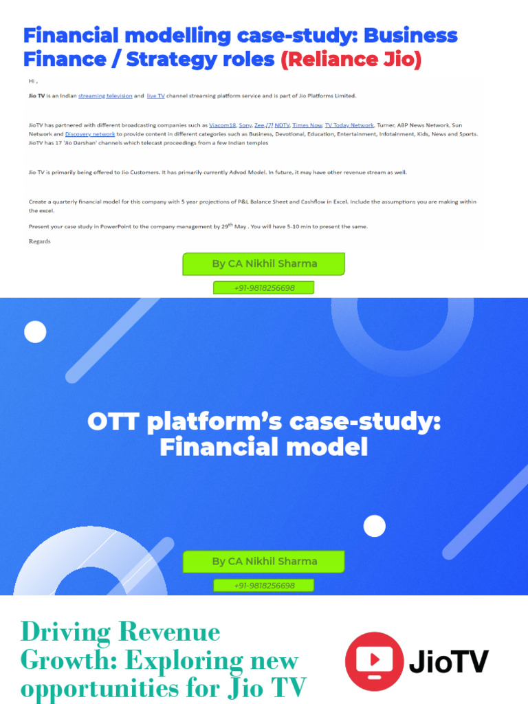OTT Financial Model Case Study For Business Finance Role | PDF | Video ...
