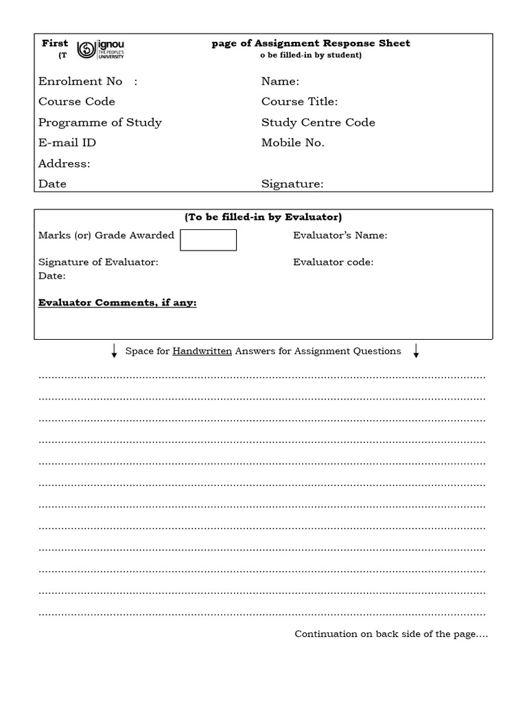 First Page Of Assignment Format | Pdf