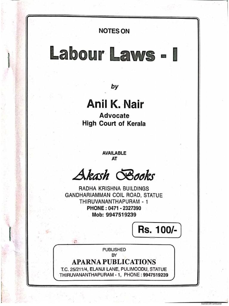 Labour Law I Anil K Nair | PDF