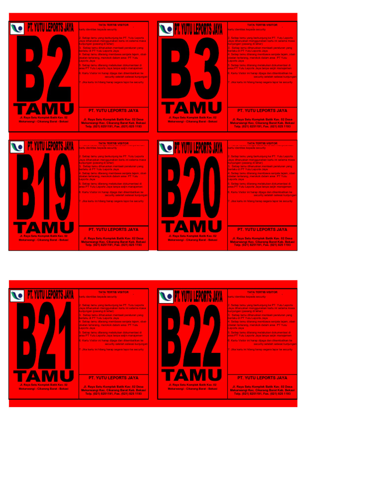 Tata Tertib Pengunjung PT Yutu Leports | PDF