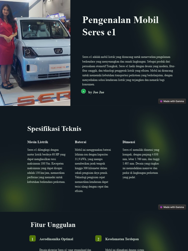 Pengenalan Mobil Seres E1 | PDF