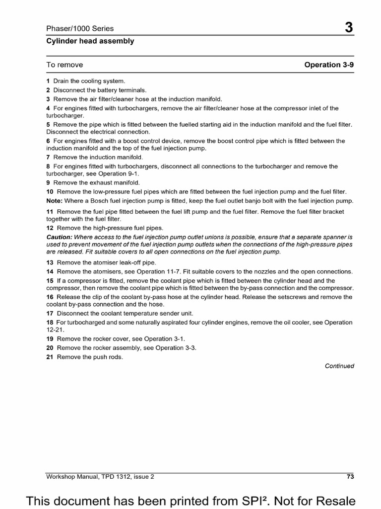 1006TAG Perkins Engine Workshop Manual Pages Extracted | PDF