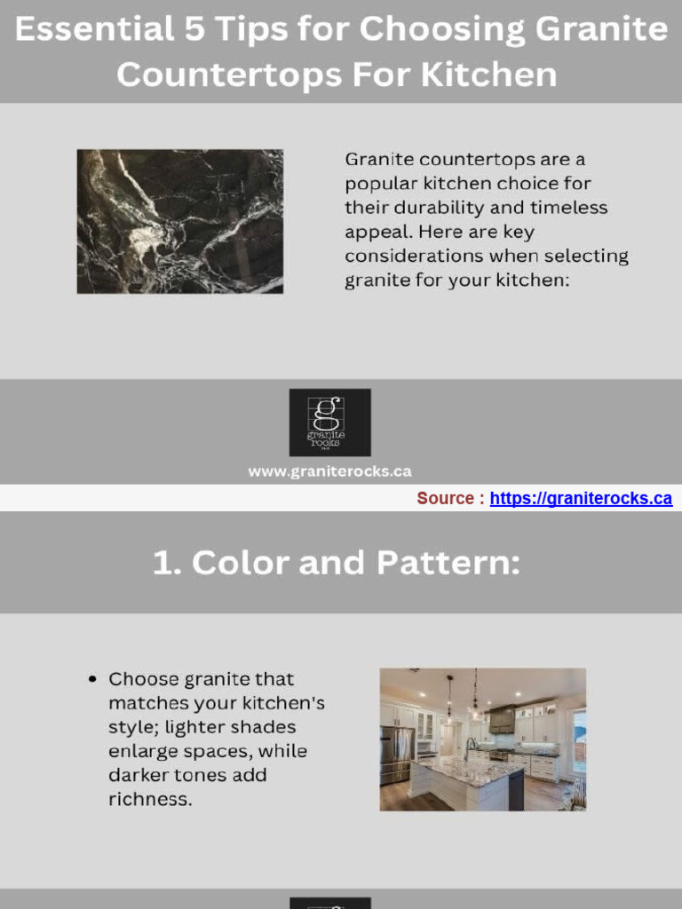 Essential 5 Tips For Choosing Granite Countertops For Kitchen | PDF ...