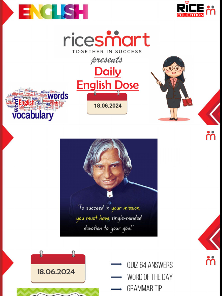 English Dose: Quiz & Vocabulary Insights | PDF