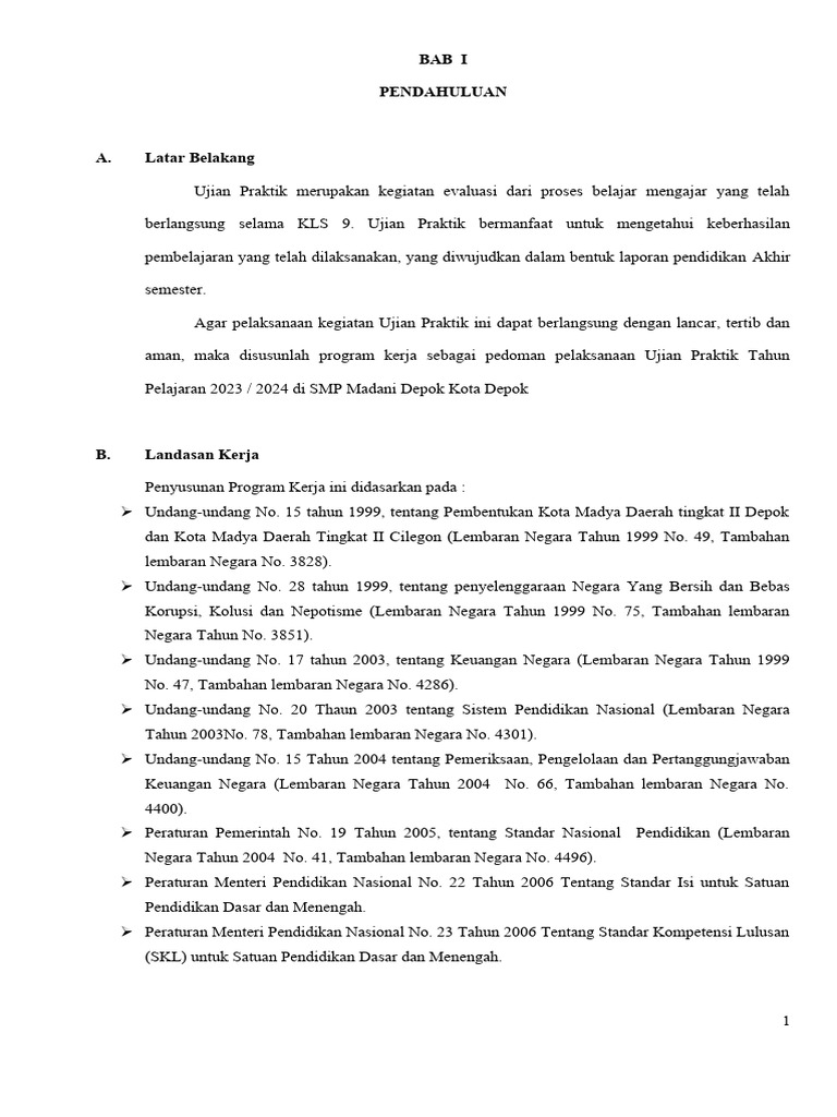 ISI PROGRAM KERJA SMP New | PDF