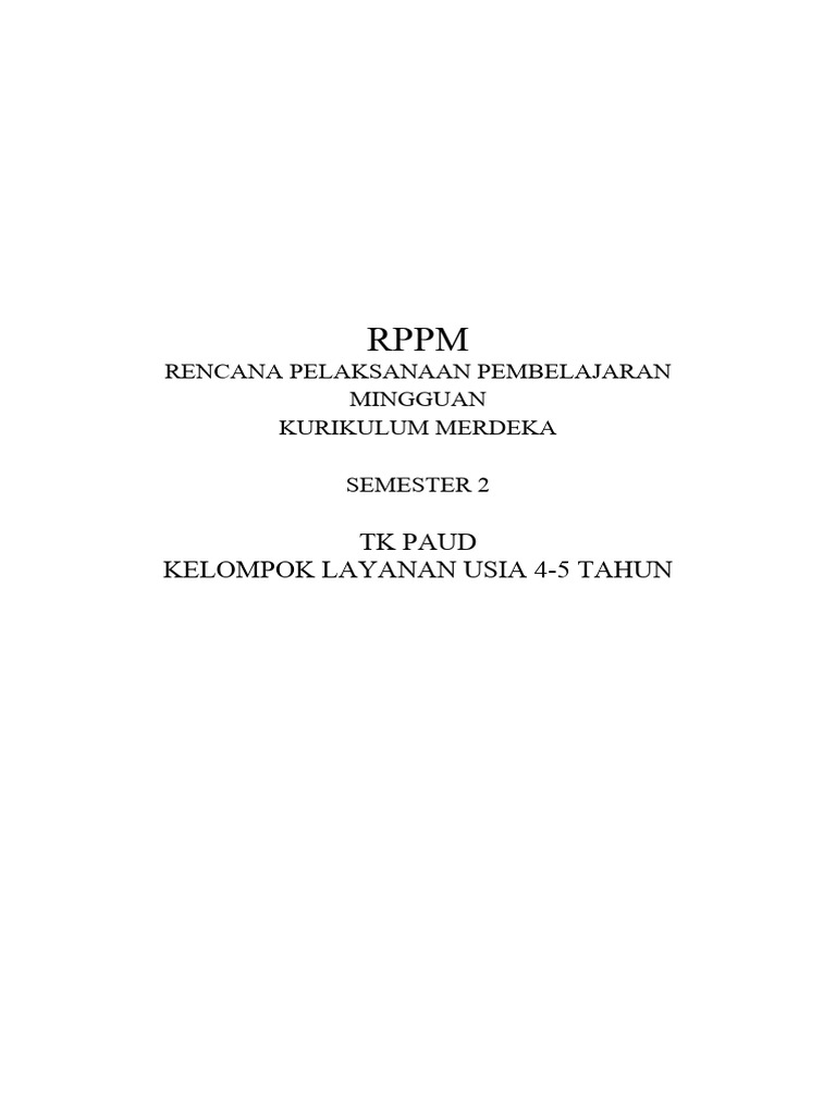RPPM, TK A Semester 2 | PDF | Seni & Disiplin Bahasa | Kesehatan Holistik