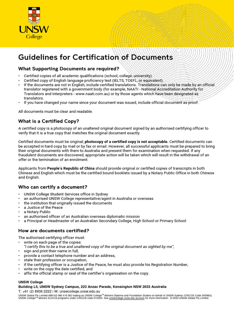 Document Certification Guide | PDF