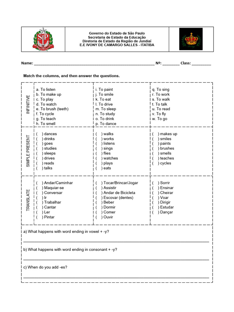 Simple Present Rules | PDF | Linguistics