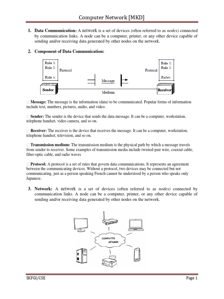 Computer Network Note-1 (5L) | PDF | Computer Network | Network Topology