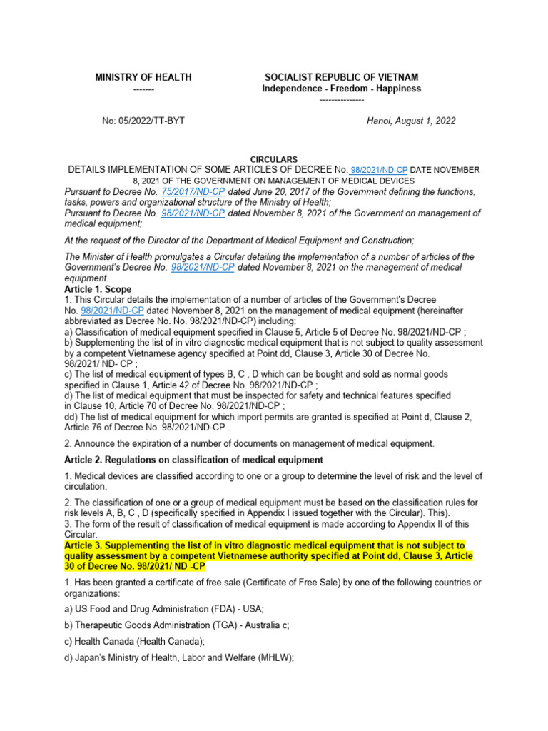 Circular 05.2022. TT - ByT Medical Devices | Download Free PDF | Aorta | Medical Device