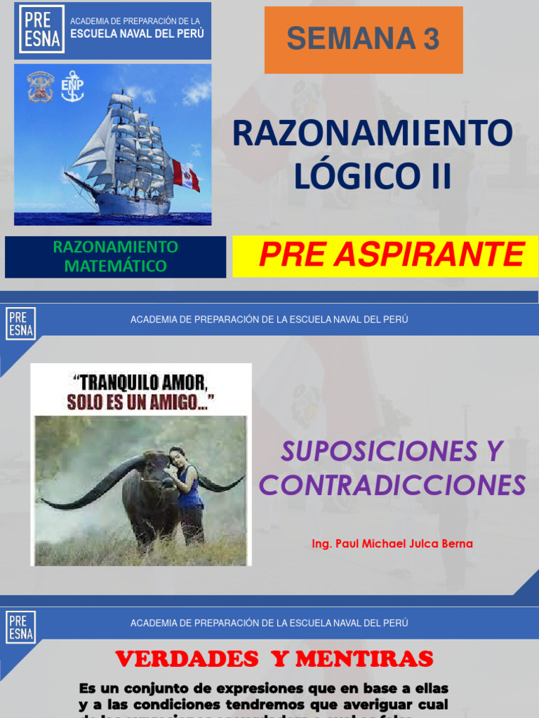 Semana 3 Razonamiento Lógico II 2023 Diapos | PDF | Verdad | Matemáticas