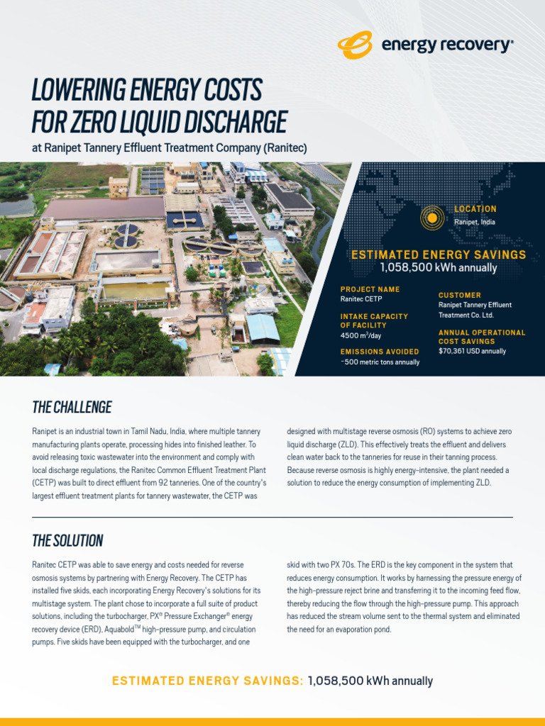 Ranitec ZLD Wastewater Case - Study - 6 10 24 | PDF | Membrane | Effluent