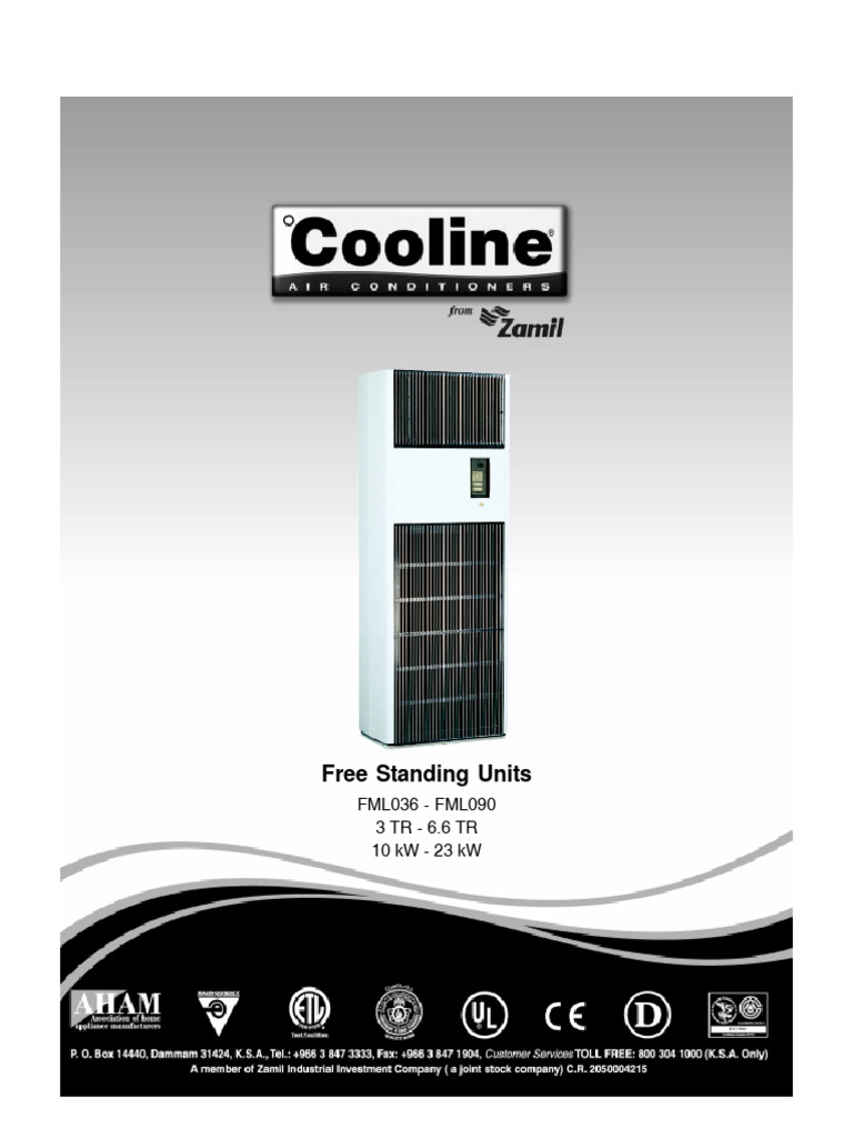 FML Series Zamil Air Conditioners India | PDF | Heat Pump | Air ...
