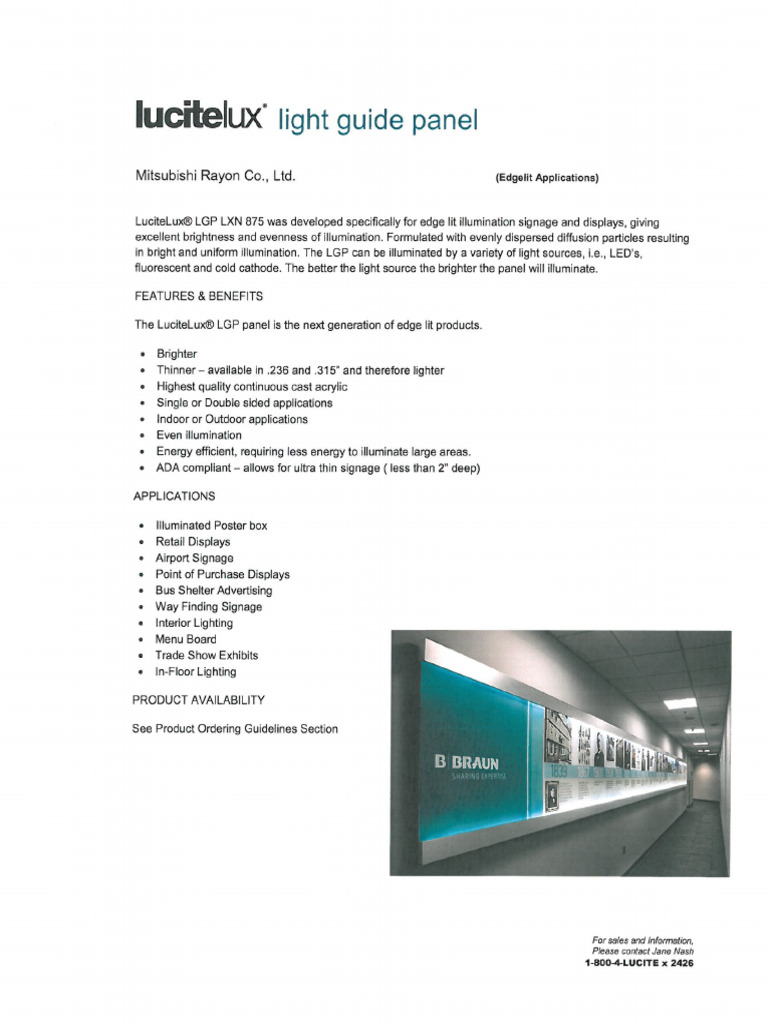 LuciteLux® Light Guide Panel | PDF