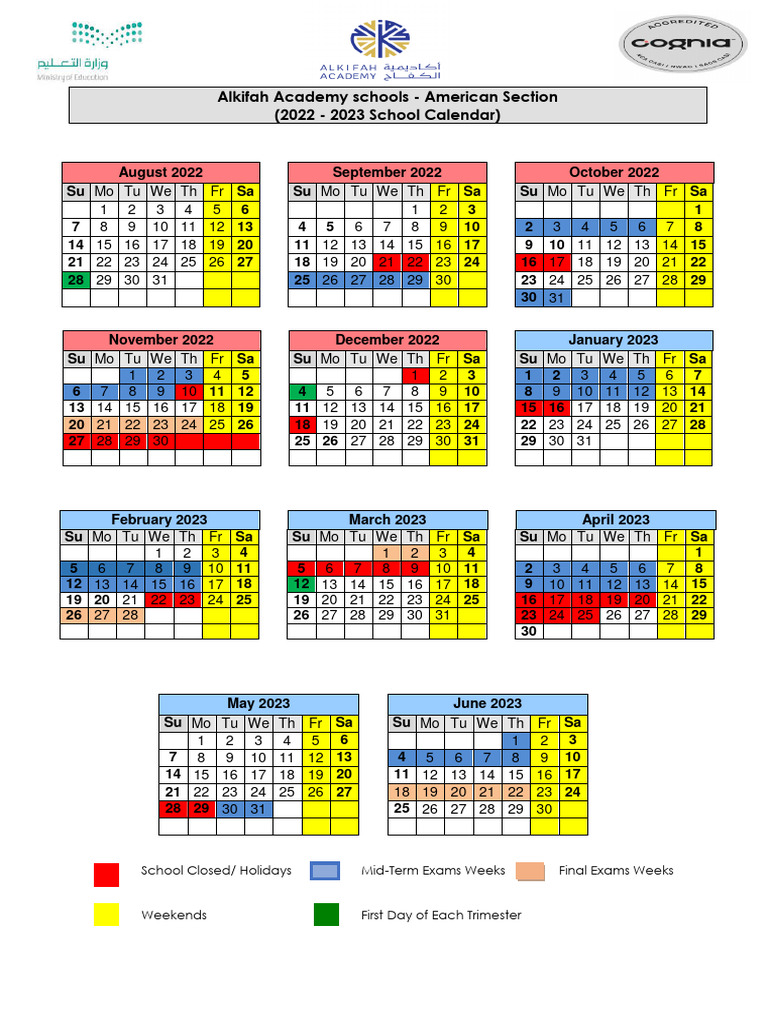 Academic Calender 2022-2023 | PDF | Academic Term | Schools