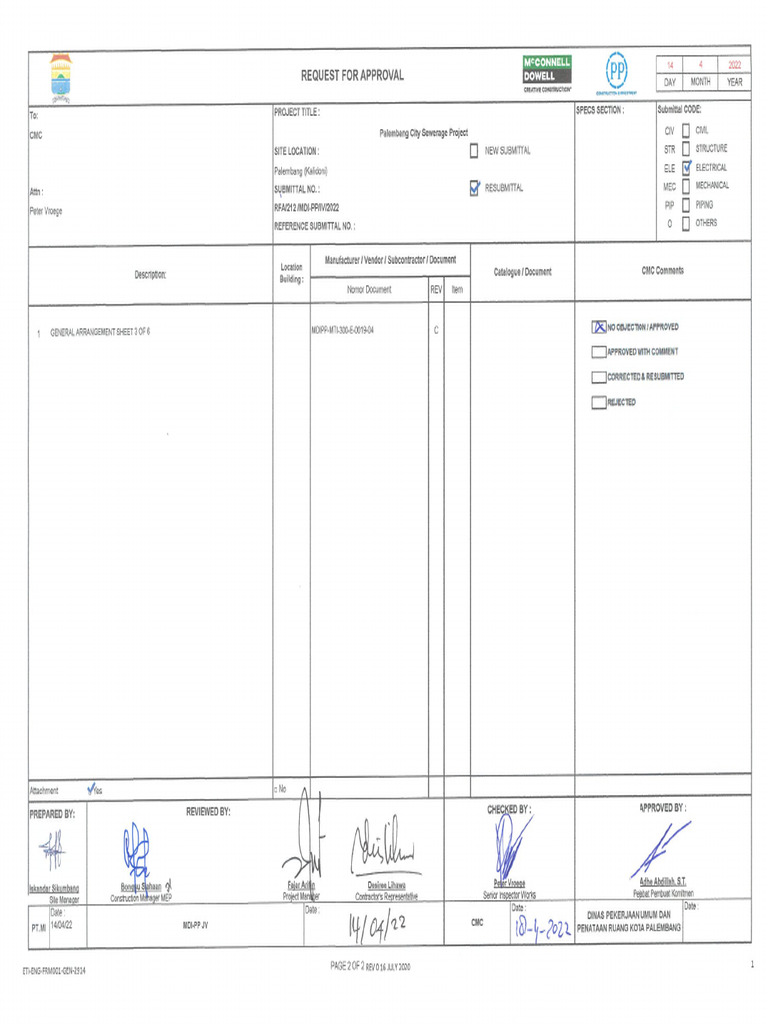 RFA - 212 - MDIPP - IV - 2022-GENERAL ARRANGEMENT SHEET 3 OF 6-Approved | PDF