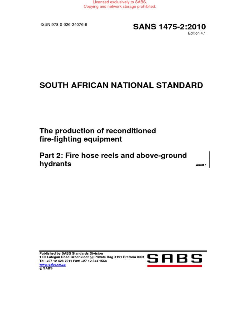 SANS 1475 Part 2 | PDF