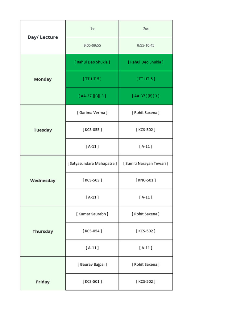 CS III Yr Time Table Odd Sem 2022-23 | PDF