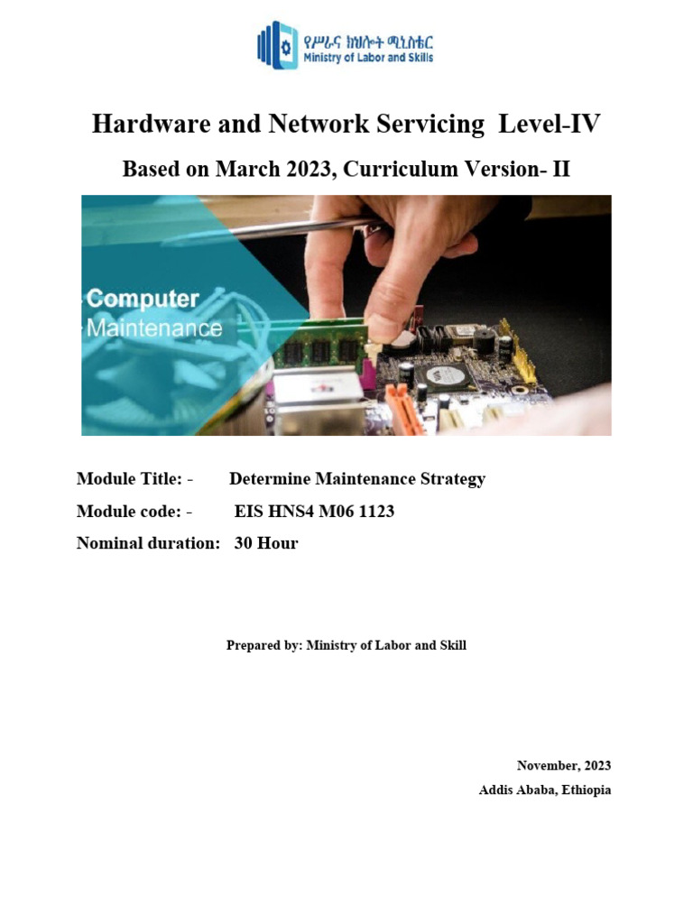 TTLM M06 - Determine Maintenance Strategy | PDF | Computer Security | Security