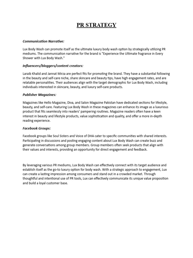 PR Strategy | PDF