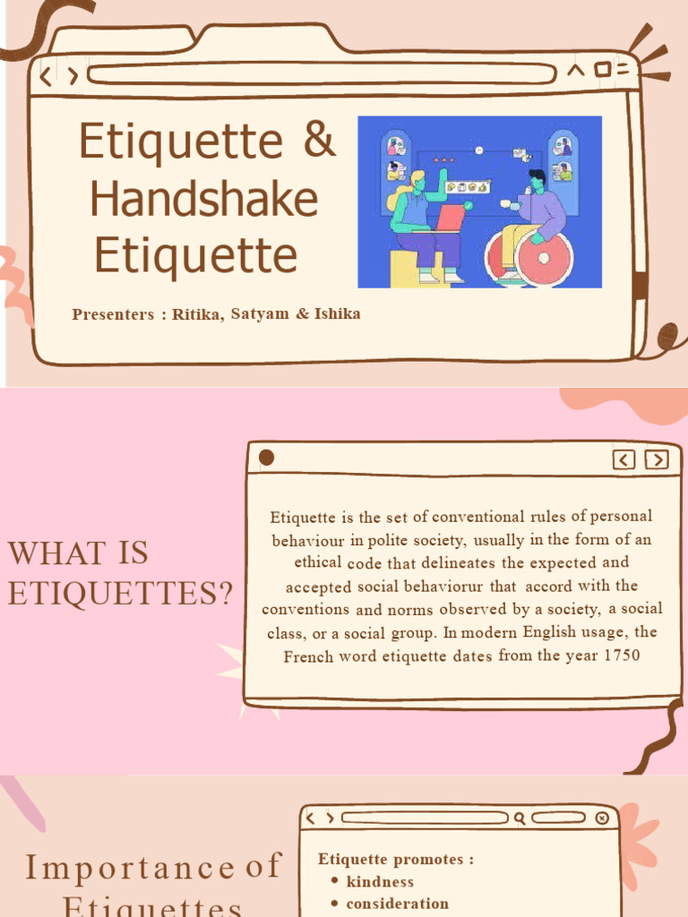 Etiquette & Handshake Etiquette | PDF | Self-Improvement
