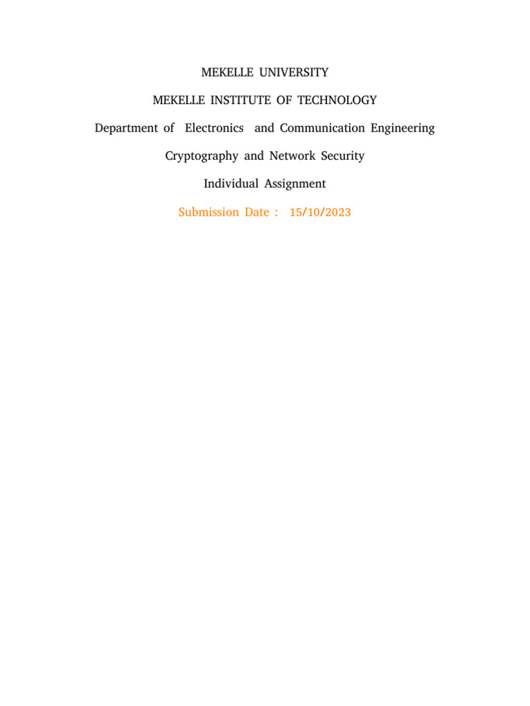 Cryptography Assignment | Download Free PDF | Cryptography | Encryption
