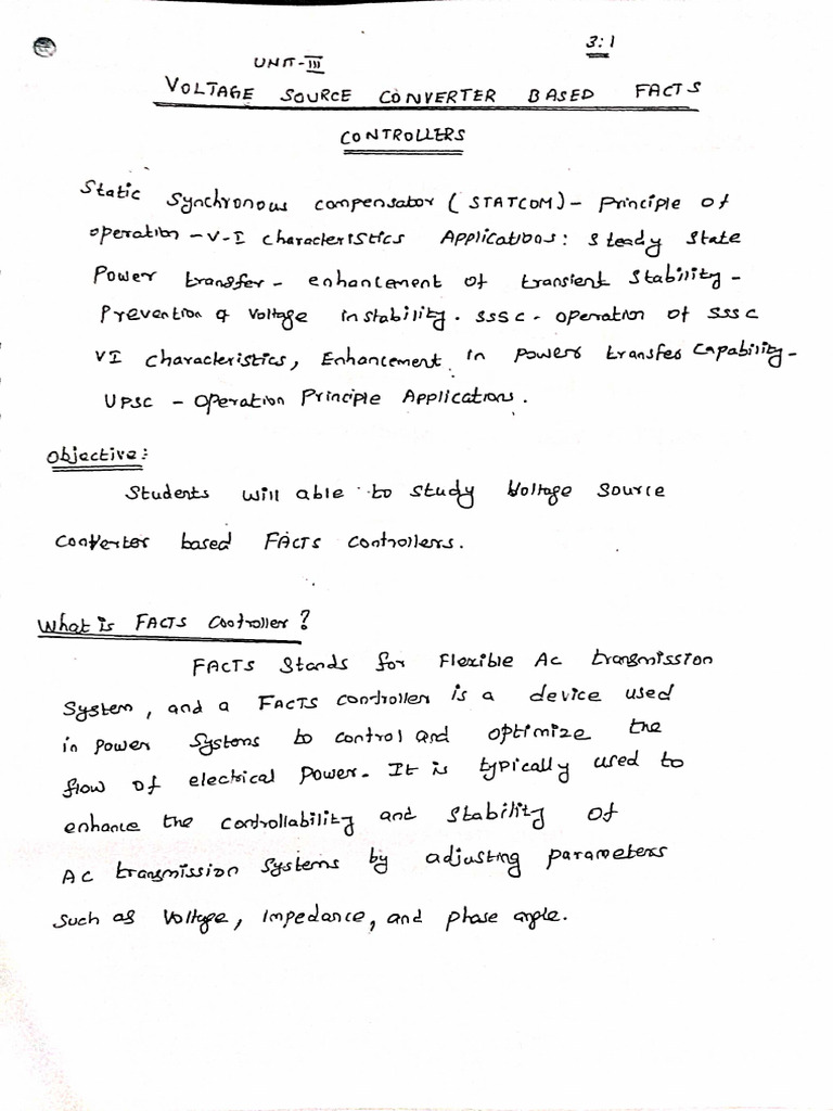 HVDC and Facts Unit - 3 | PDF