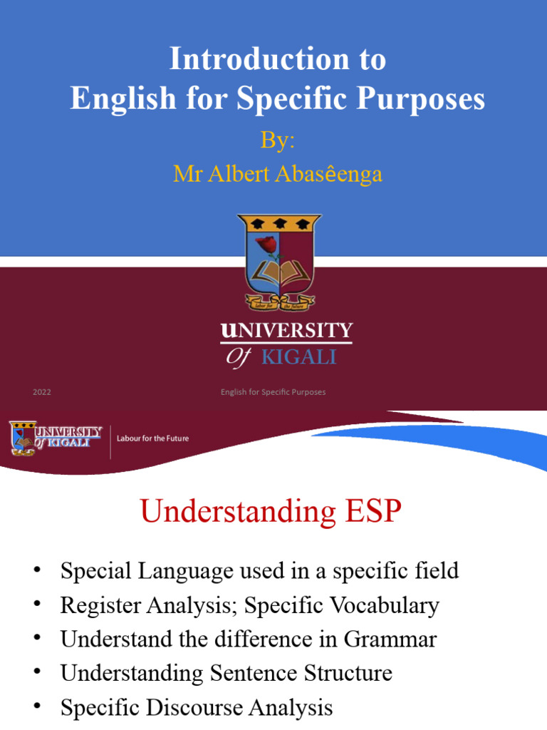 1 Introduction To ESP - ppt1 | PDF | English Language | Word