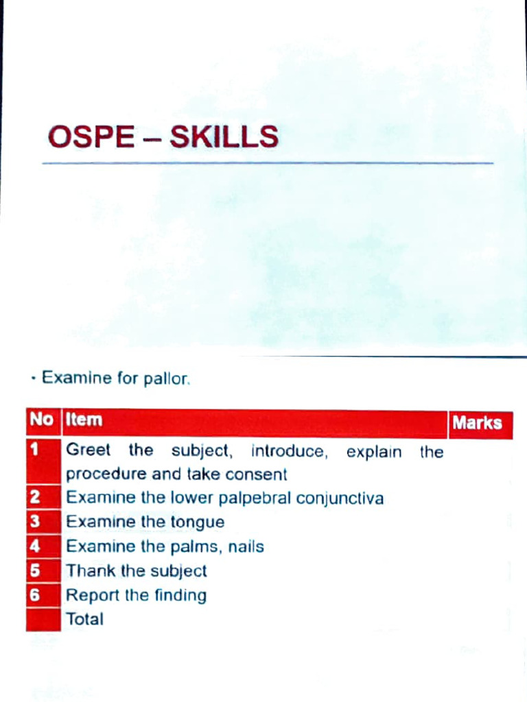 OSPE Physiology | PDF