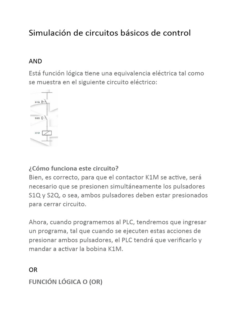 Simulacion de Circuitos Basicos de Control | PDF | Controlador lógico programable | Lenguaje de ...