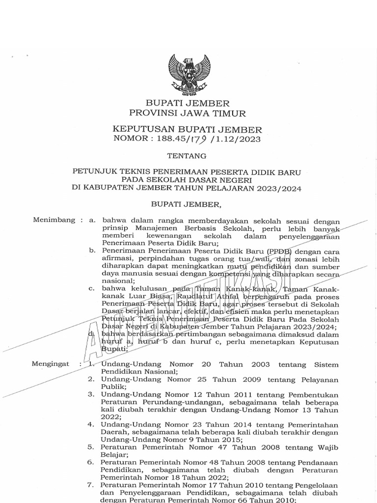 Perbub PPDB 2023 | PDF