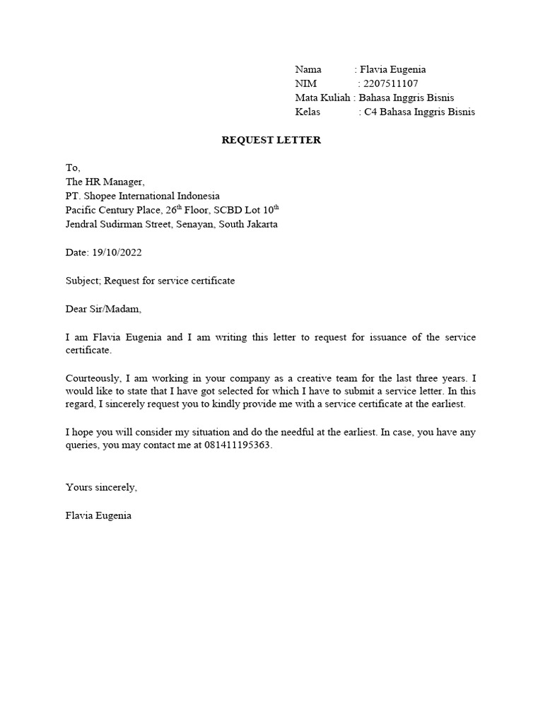 Tugas Req Letter & Conversation | PDF