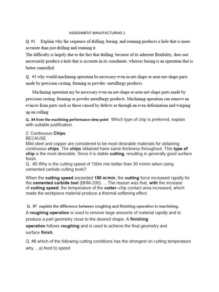 Manufacturing 2 Assignment | PDF | Machining | Building Materials