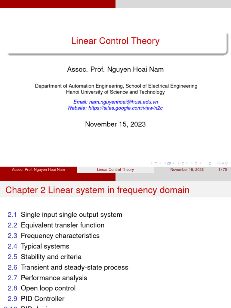 linear_control_theory | PDF | Control Theory | Electrical Engineering
