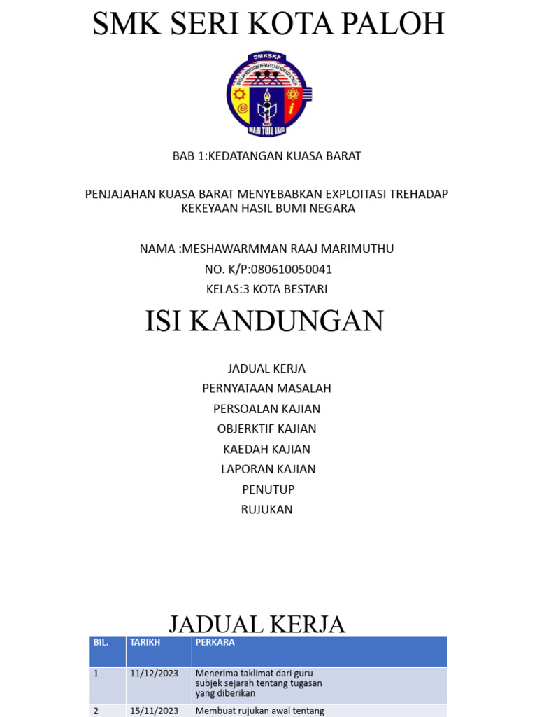 SMK Seri Kota Paloh | PDF