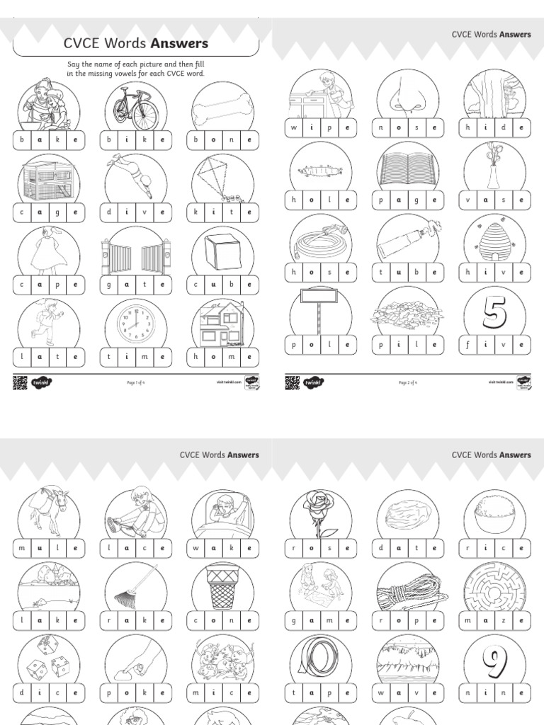 CVCE Words Activity Sheet | PDF
