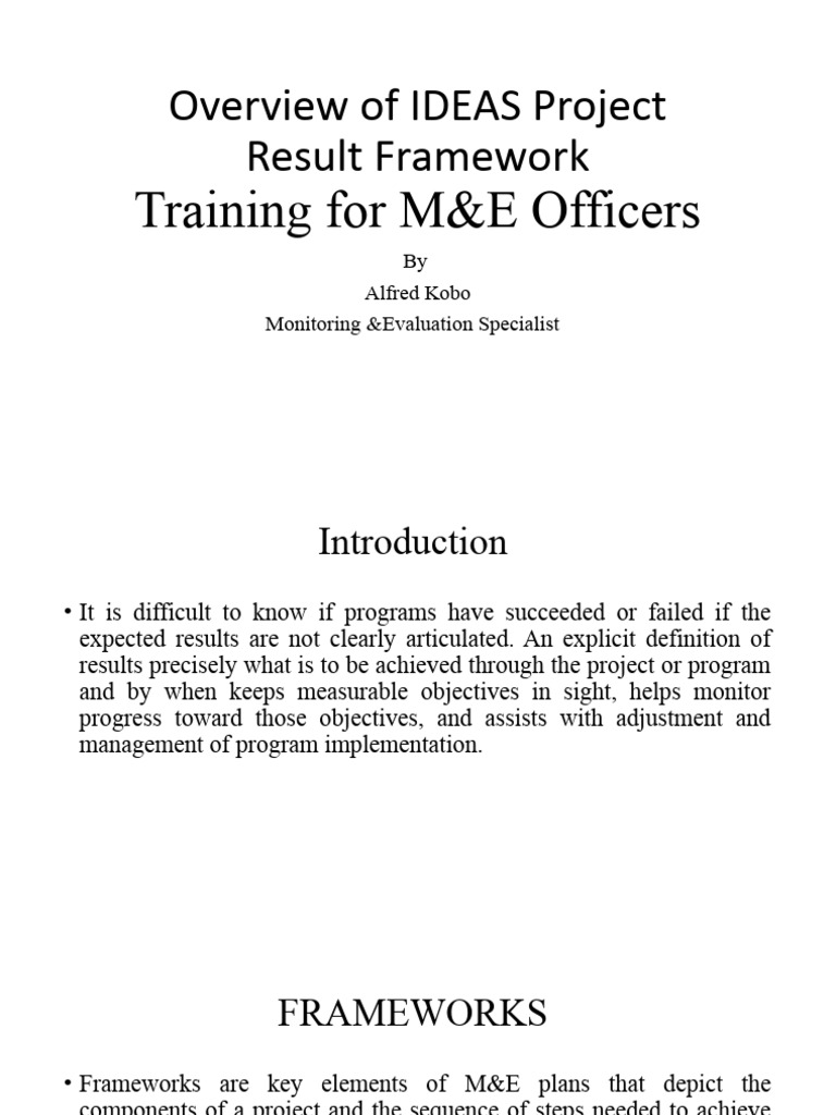 Monitoring And Evaluation And Mis Demonstration Training For Data Entry Officers Pdf