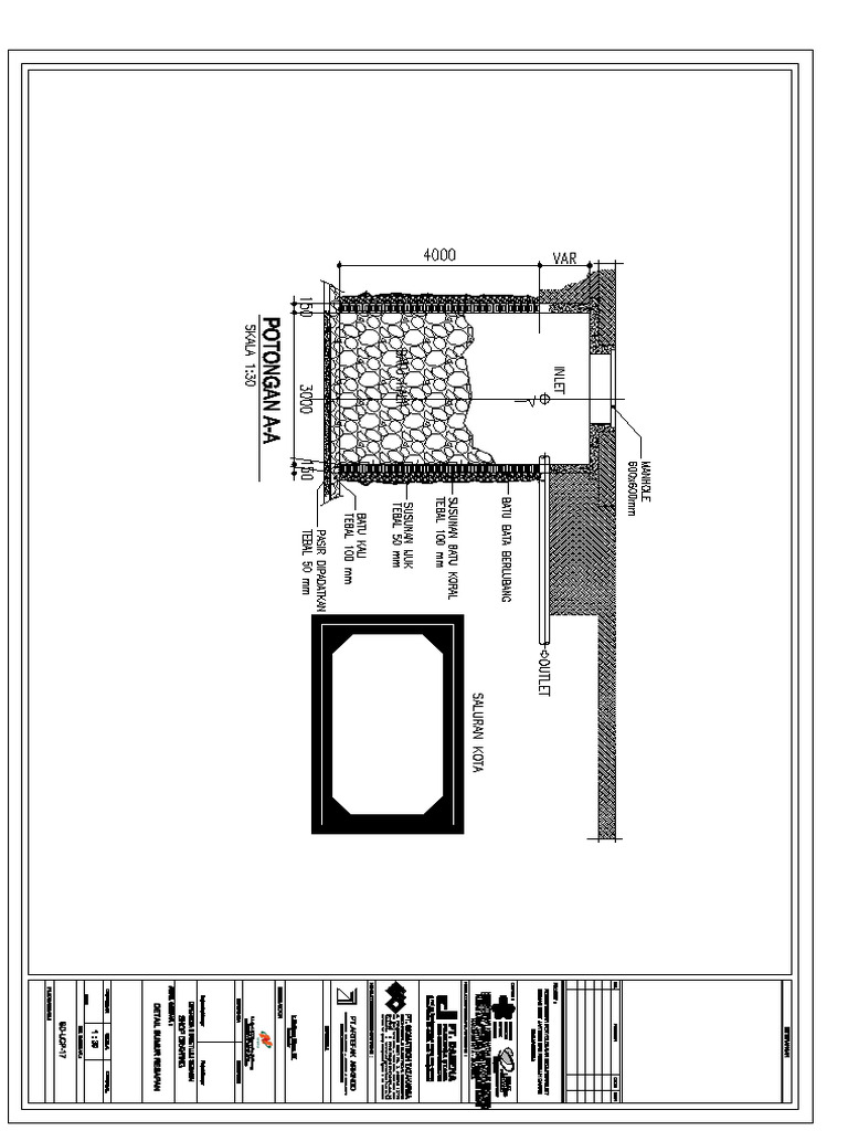 Denah Sumur Resapan Dan Water Trap (DETAIL TRAP-LCP17) | PDF