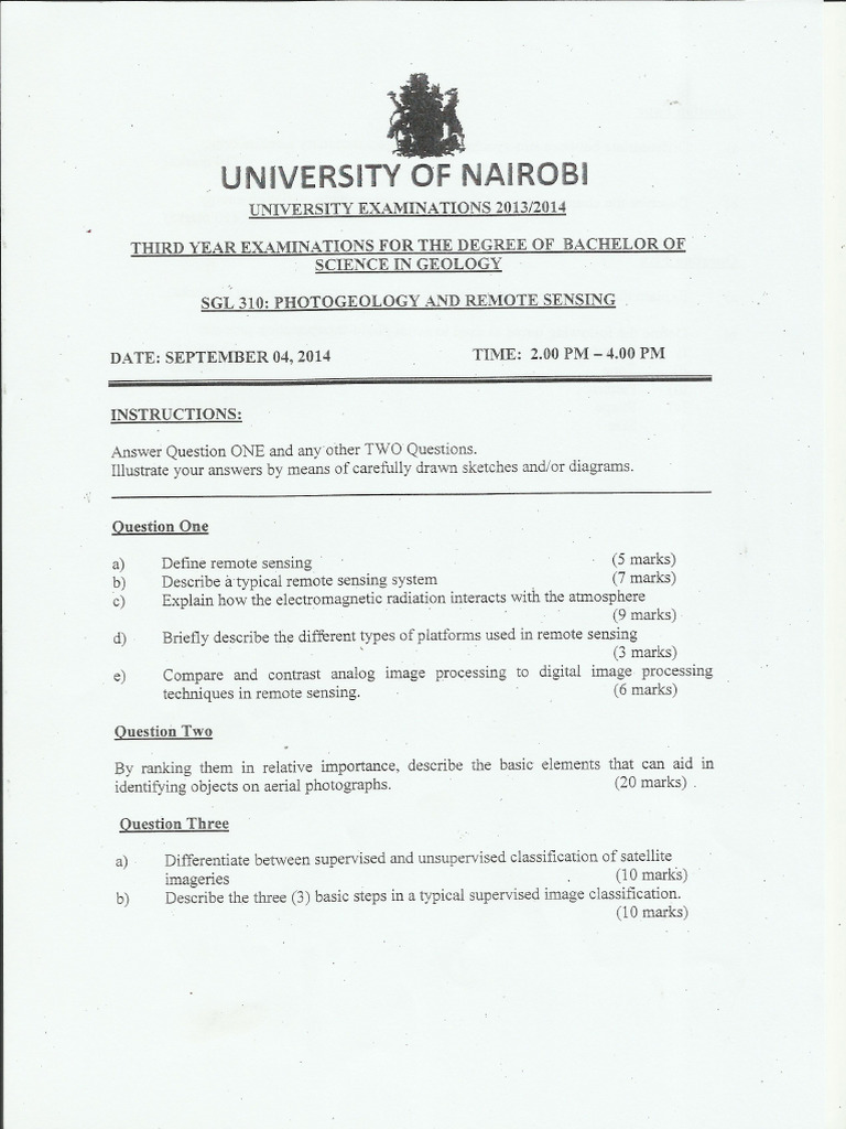 Photogeology and Remote Sensing SGL 310 | PDF