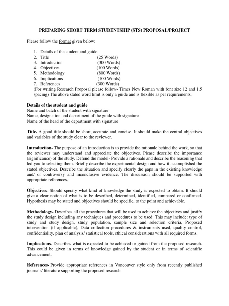 ICMR-STS & PIMS-STS Proposal Format | PDF | Methodology | Scientific Method