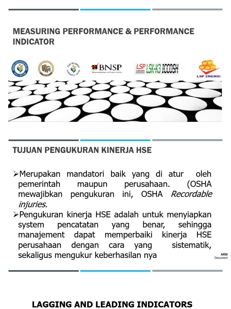 5 - Measuring Performance & Performance Indicator | PDF | Occupational Safety And Health ...