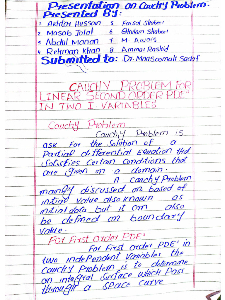 Presentation On Cauchy Problem.. Group #2 | PDF