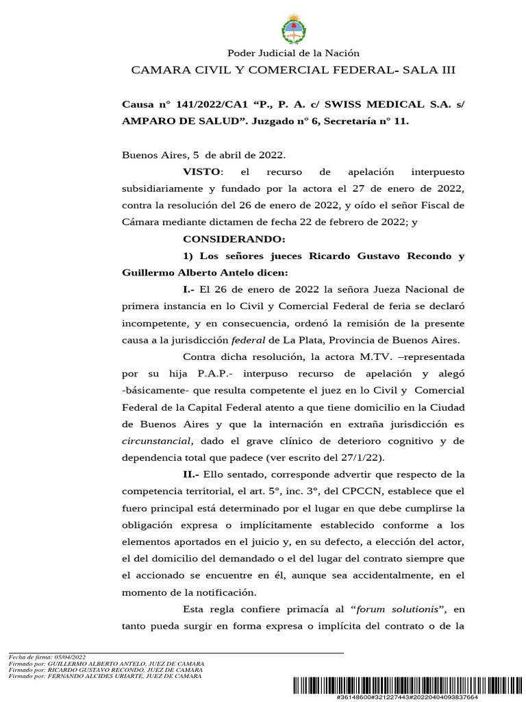 Fallo | PDF | Apelación | Demanda judicial