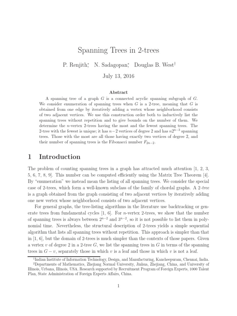Spanning Trees in 2 Trees | PDF | Vertex (Graph Theory) | Mathematics