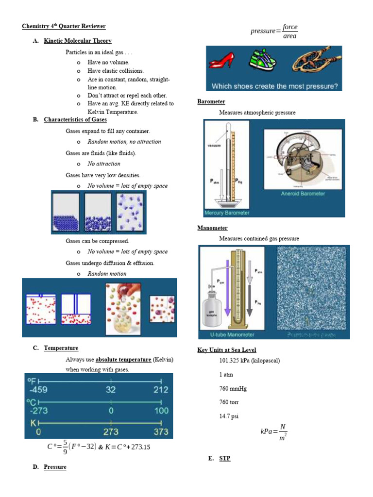 Chemistry 4th Quarter Reviewer | PDF | Carbohydrates | Gases