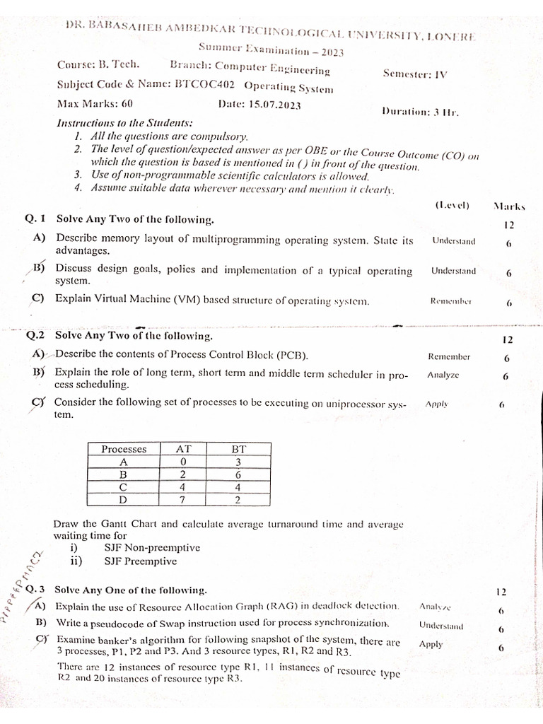 Os 2023 | PDF | Applied Mathematics | Computing