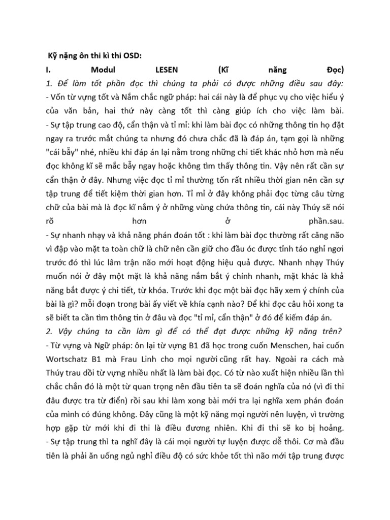 Kinh nghiệm thi OSD | PDF