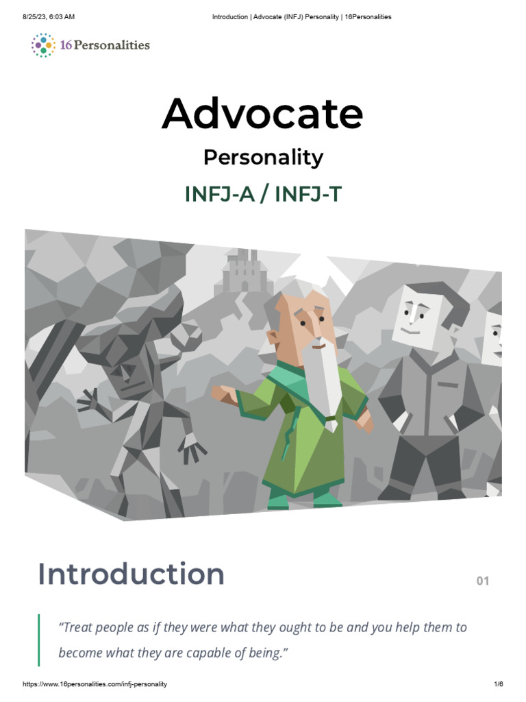 Putra's Personalities Introduction _ Advocate (INFJ) Personality _ 16Personalities | PDF